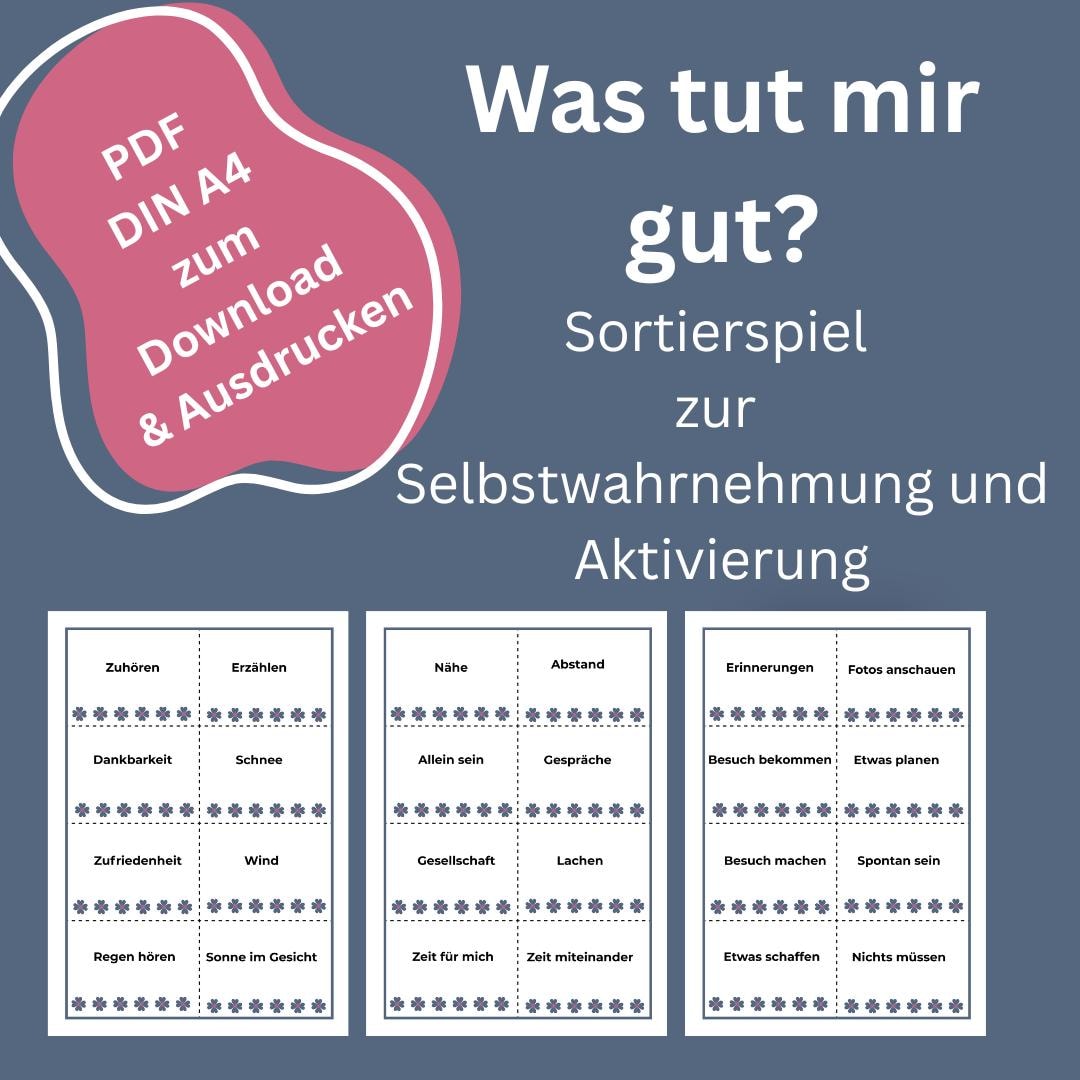 What Makes Me Feel Good? – A Sorting Game for Seniors | Needs & Well ...