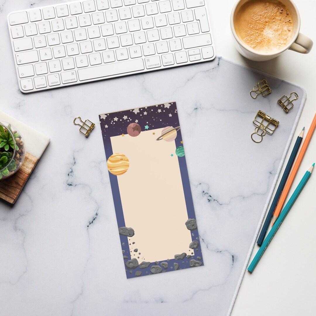 Space Planet Notepad, Asteroid Belt Check List, Outer Space Themed To ...