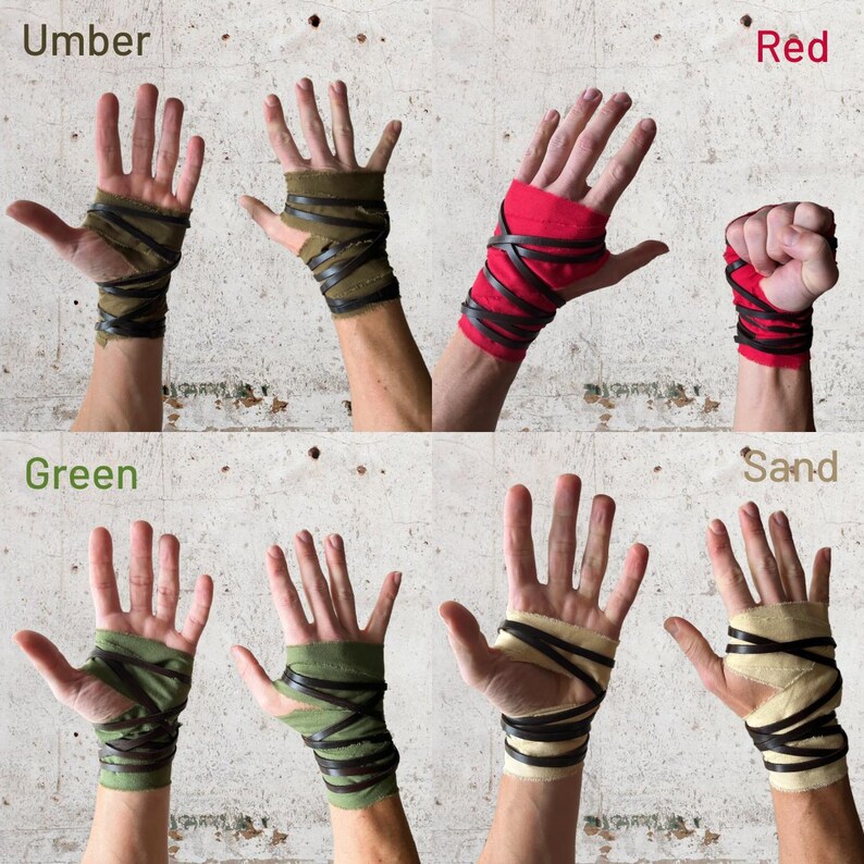 Sand Battle Wraps Medieval Hand & Wrist Binding Fingerless Gauntlet ...