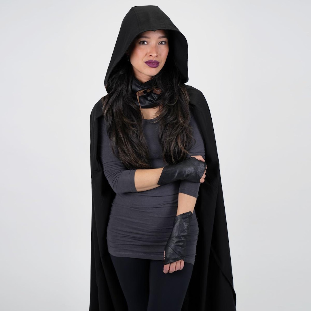 Black Medieval Assassin Cloak Cape Viking Knight Armor Armour Ren Faire ...