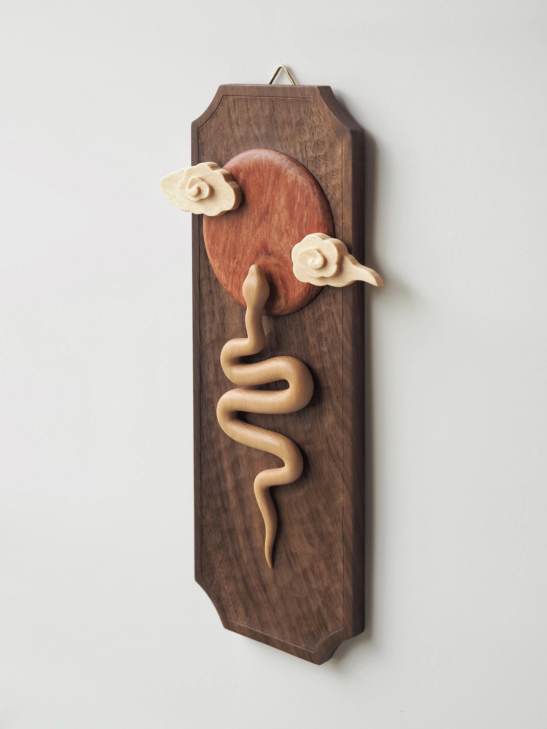 Handmade Wooden Snake Art Wall Decoration Ornaments,snake Living Room ...
