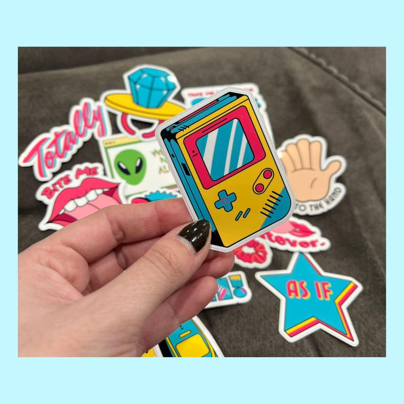 90s Nostalgia Stickers: Retro Inspired Glossy Vinyl Set of 15 - Etsy