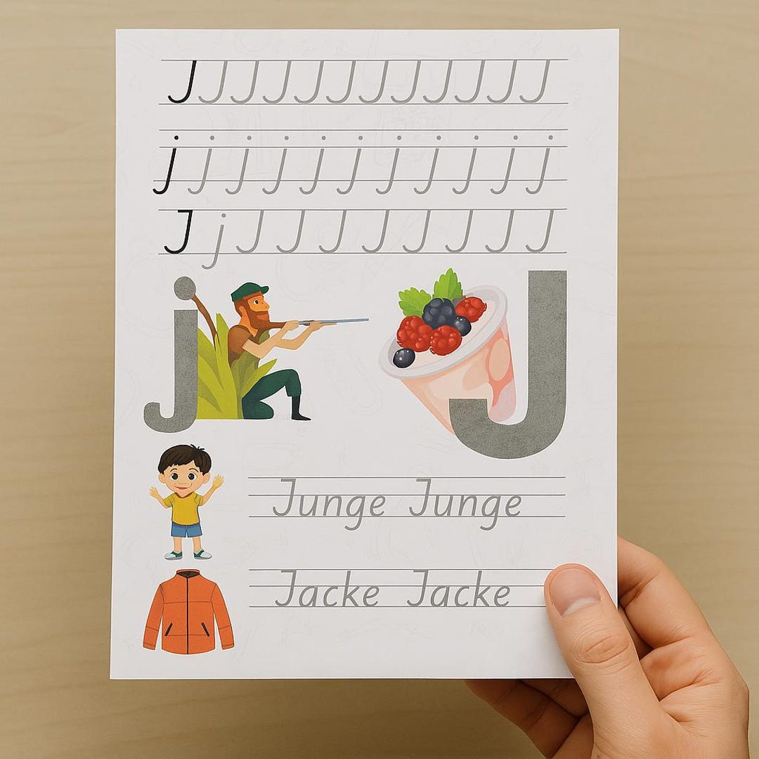 Learn the Letter J With Fun! A Cute Practice Page for Writing and ...