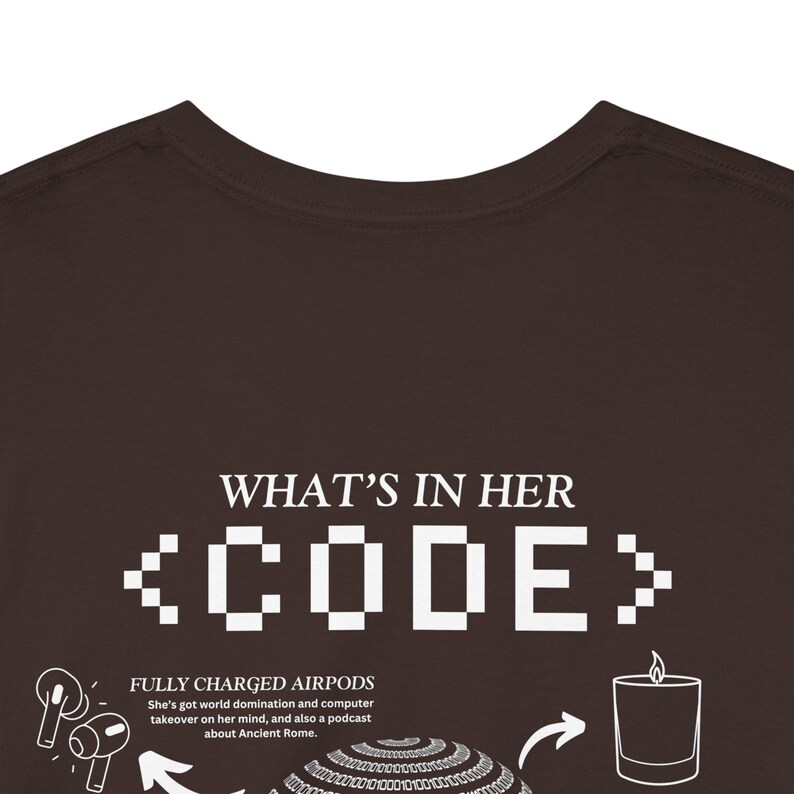 Cool Girls Code: What's in Her Code (bag) Cotton Graphic T-shirt ...