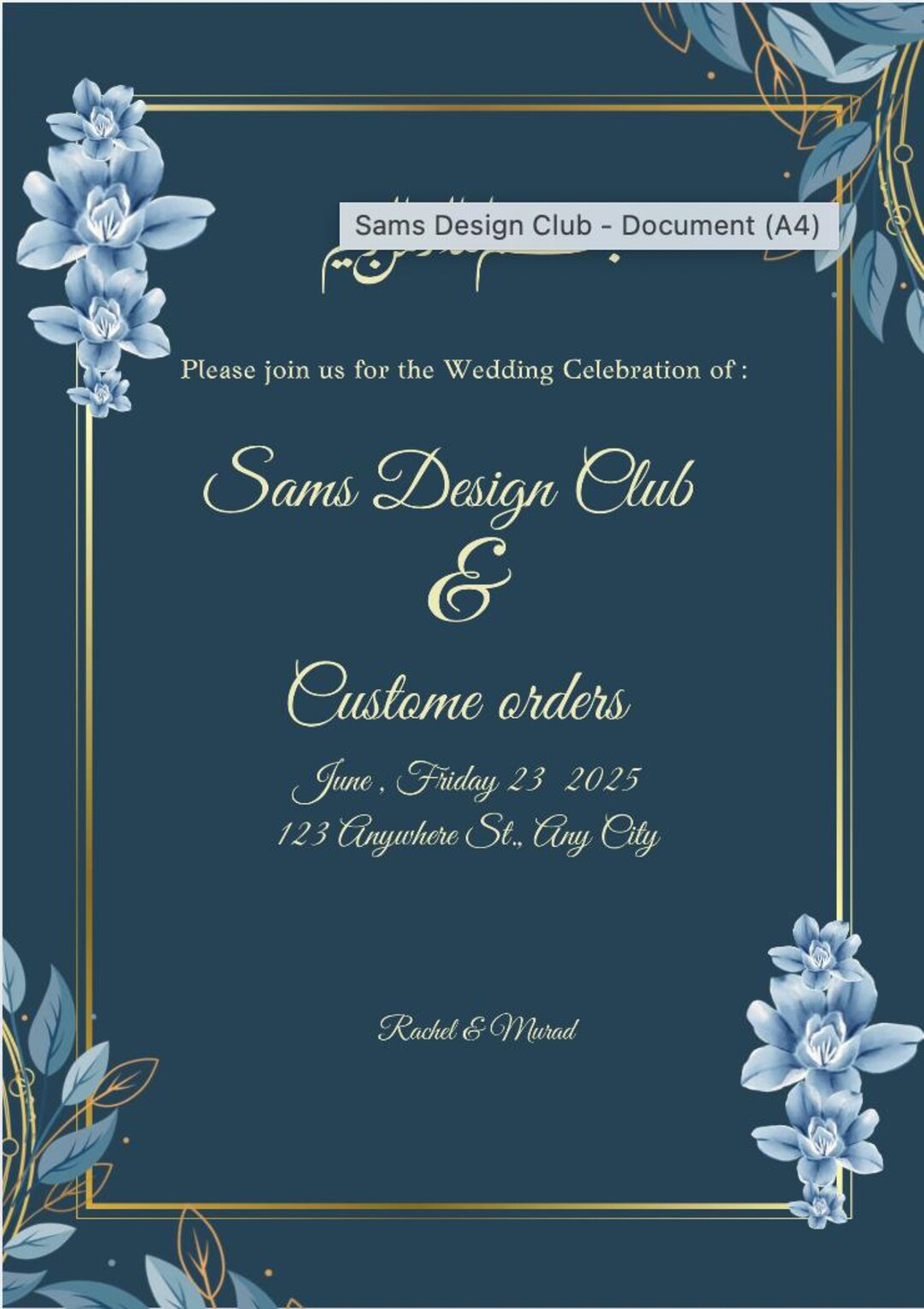 Custom Digital Wedding Invitations & Printable Stationery Designs ...