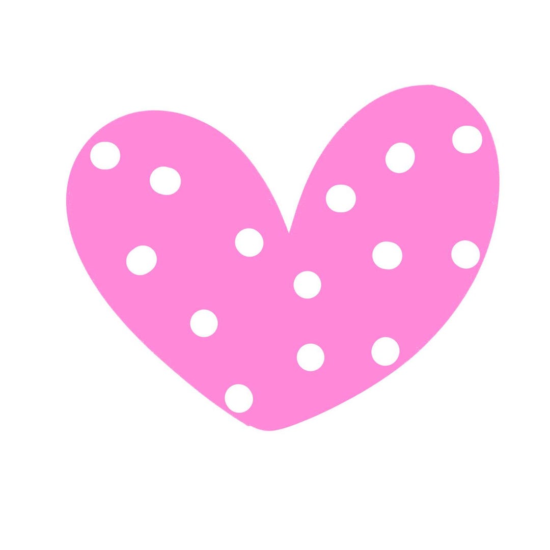Pink Dot Heart SVG Png,pink Polka Dot Heart Clipart Svg,valentines Pink ...