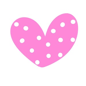 Pink Dot Heart SVG Png,pink Polka Dot Heart Clipart Svg,valentines Pink ...