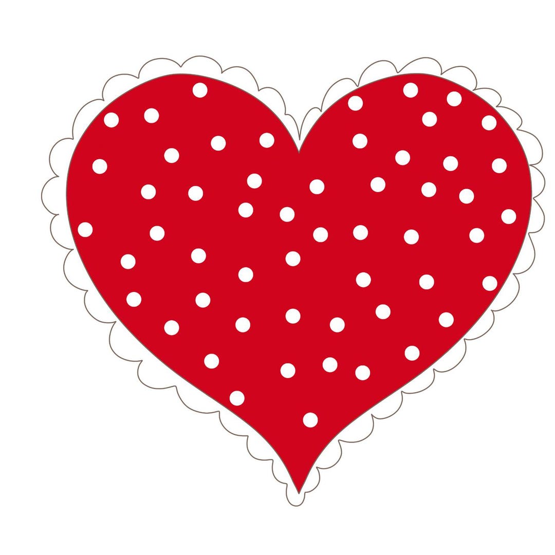 Red Polka Dot Heart SVG Png,red Dot Heart Clipart Svg,valentines Red ...