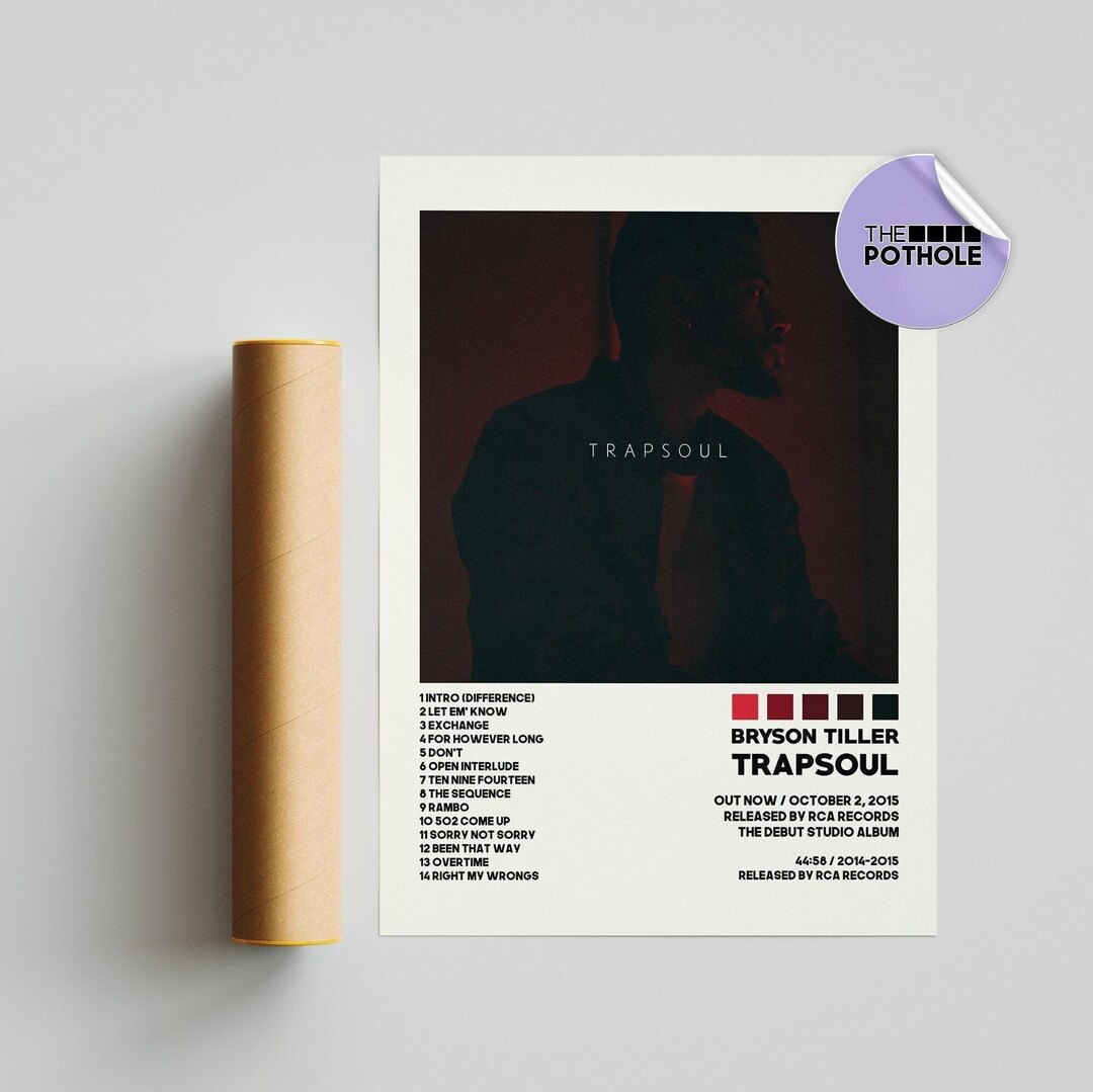 Bryson Tiller Posters / Trapsoul Poster, Tracklist Album Cover Poster ...