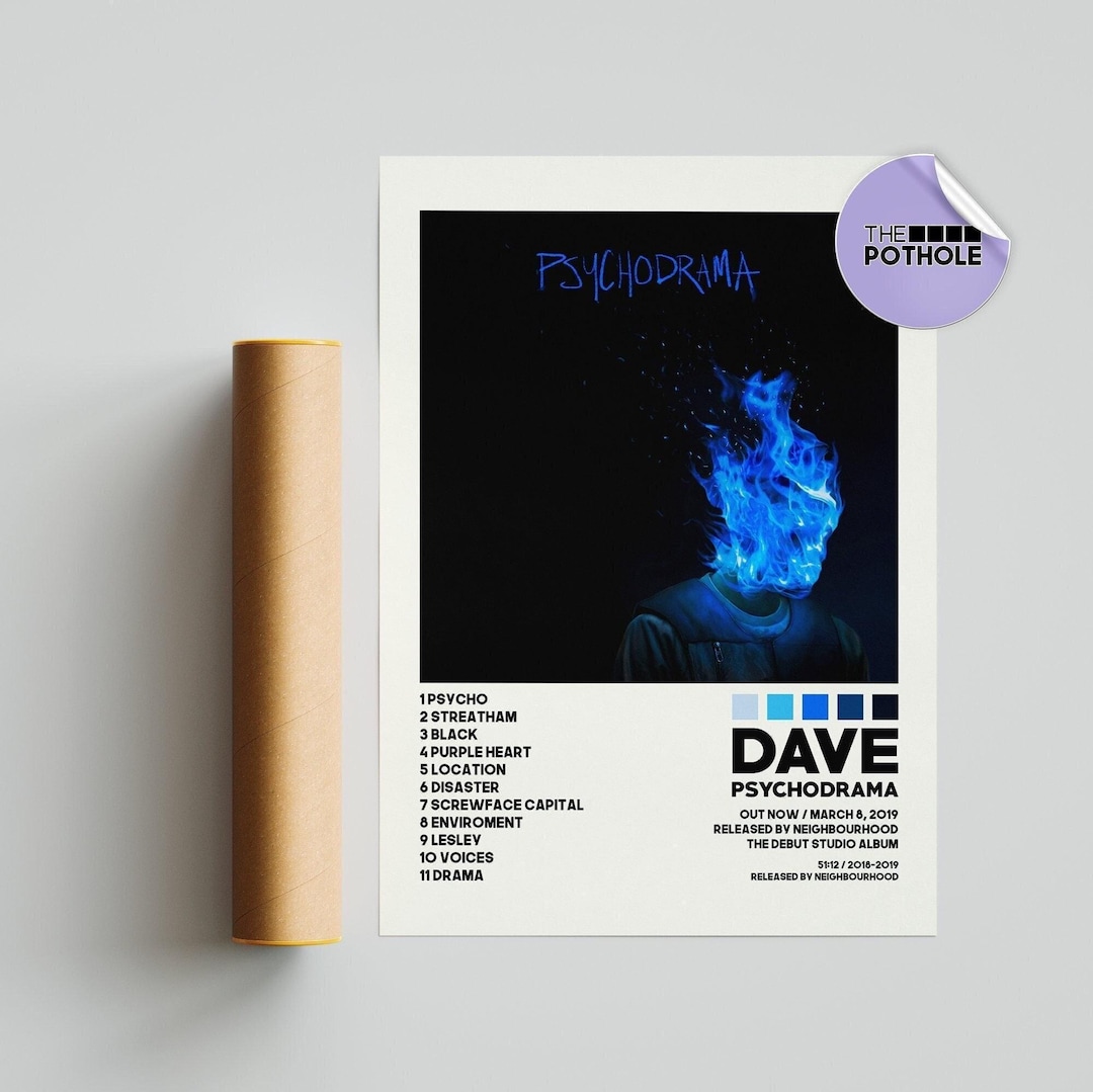 Dave Posters | Psychodrama Poster | Dave, Psychodrama, Tracklist Album ...