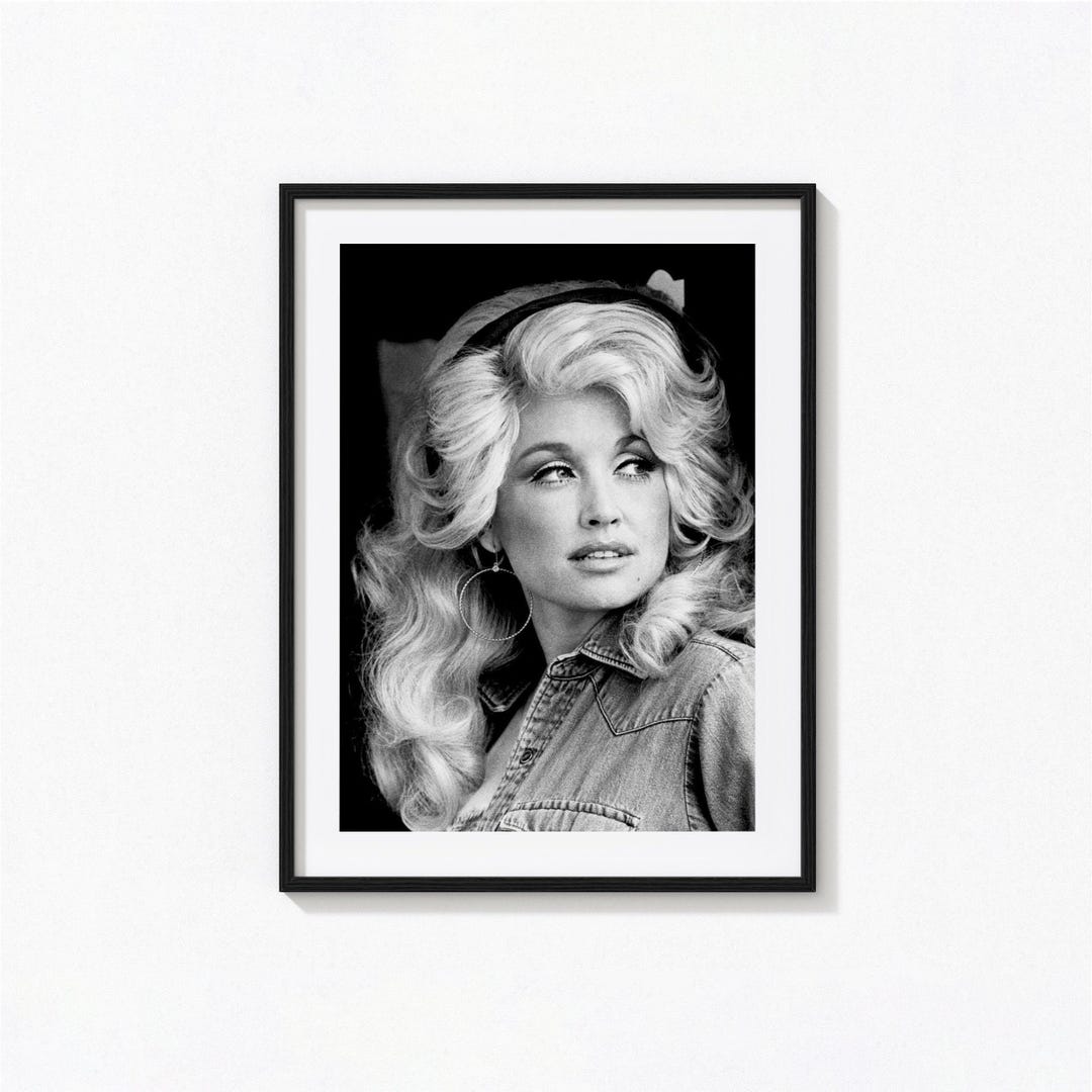 Dolly Parton Posters / Dolly Parton Black and White Wall Art, Album ...