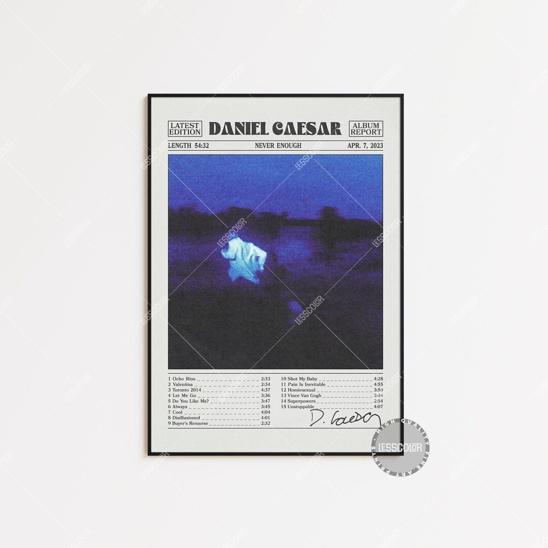 Daniel Caesar Retro Newspaper Print, Never Enough Poster, Daniel Caesar Poster, Album Cover ...