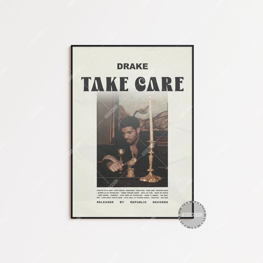 Drake Poster / Take Care Poster, Album Cover Poster Poster Print Wall Art, Custom Poster, Drake ...