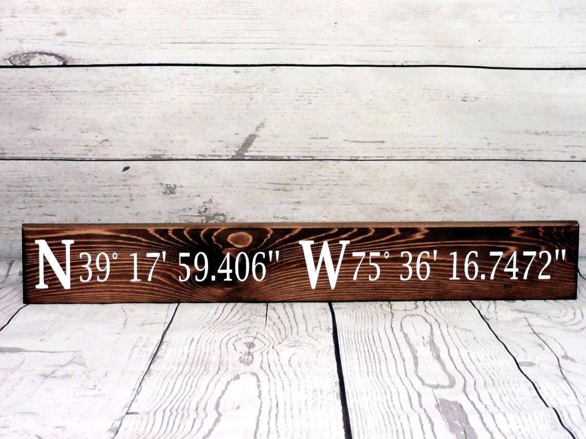 GPS Coordinate Sign Personalized to the Location of Your | Etsy