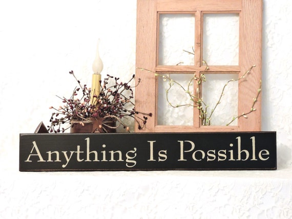 Items similar to Anything Is Possible - Primitive Country Painted Wall ...