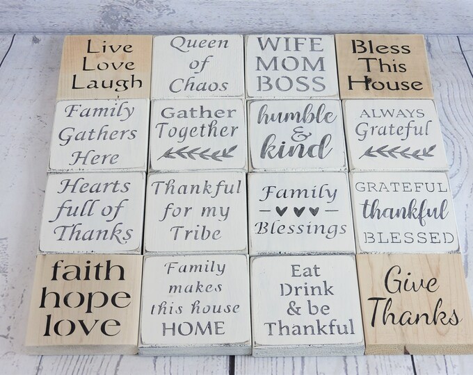 Small Sign Blocks - Country Shelf Sitter Wood Sign - Choose Any 1 ...