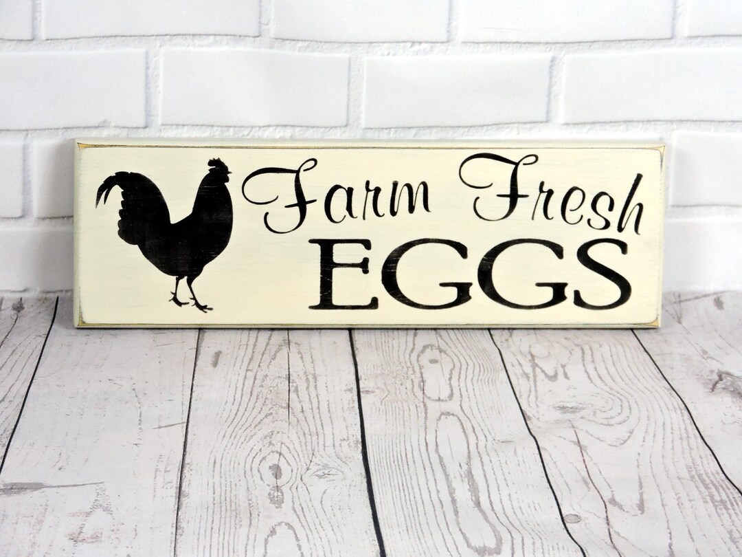 Farm Fresh Eggs - Primitive Country Painted Wall Sign, Wood Plaque ...