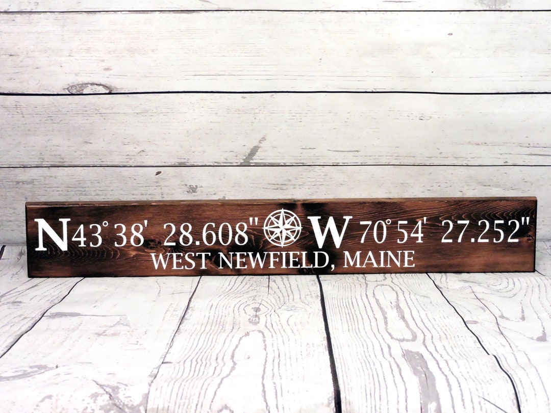 Personalized GPS Coordinate Sign - Personalized With the Location of ...