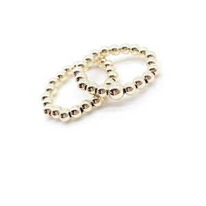 Gold Beaded Stretch Ring, Gold Beaded Ring, Stretch Stacking Ring, Gold ...