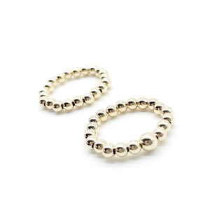 Gold Beaded Stretch Ring, Gold Beaded Ring, Stretch Stacking Ring, Gold ...