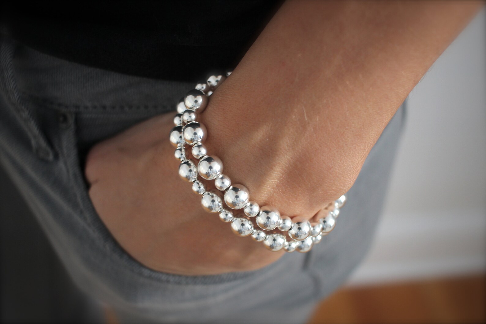 Sterling Silver ball bracelet Sterling silver bracelets | Etsy