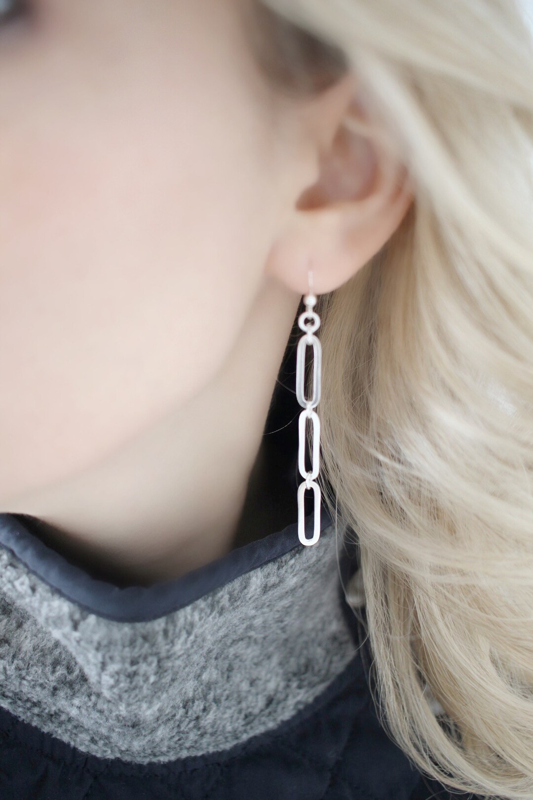 Minimalist Earrings Drop Earrings Silver Earrings Dangle Earrings Long ...