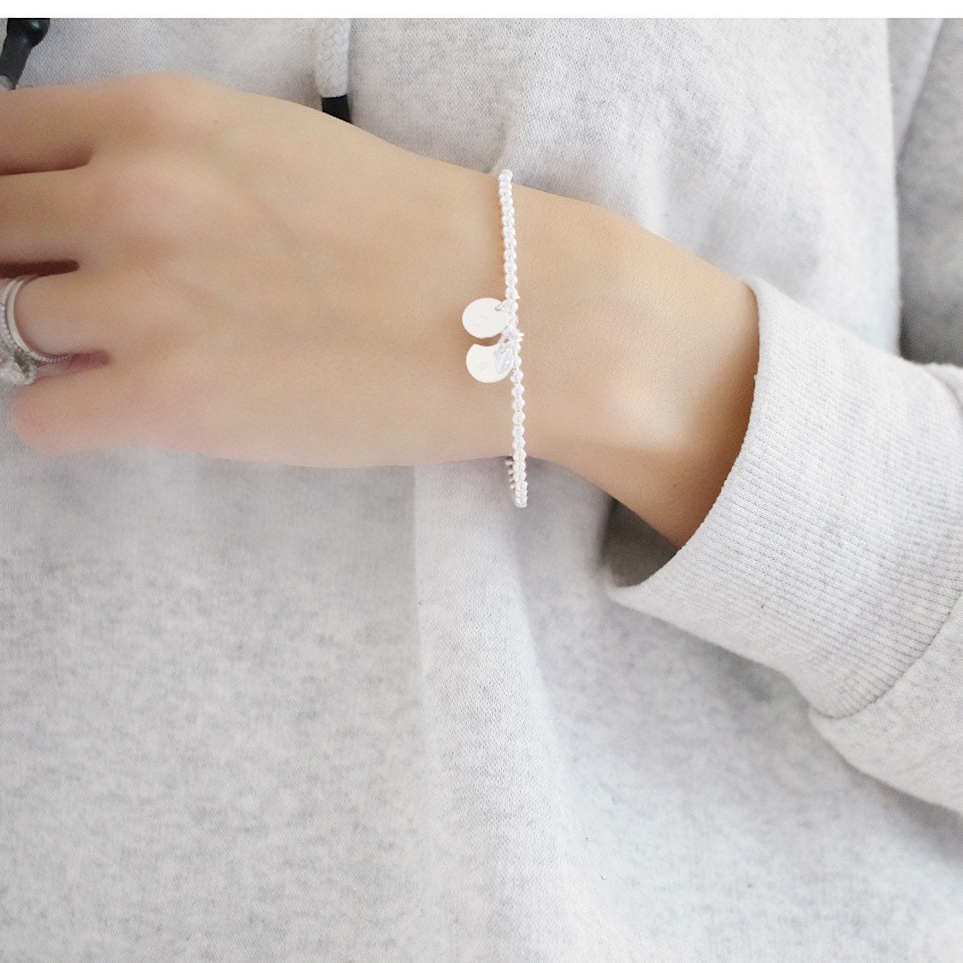 Personalized Initial Bracelet Initial Silver Bracelet - Etsy