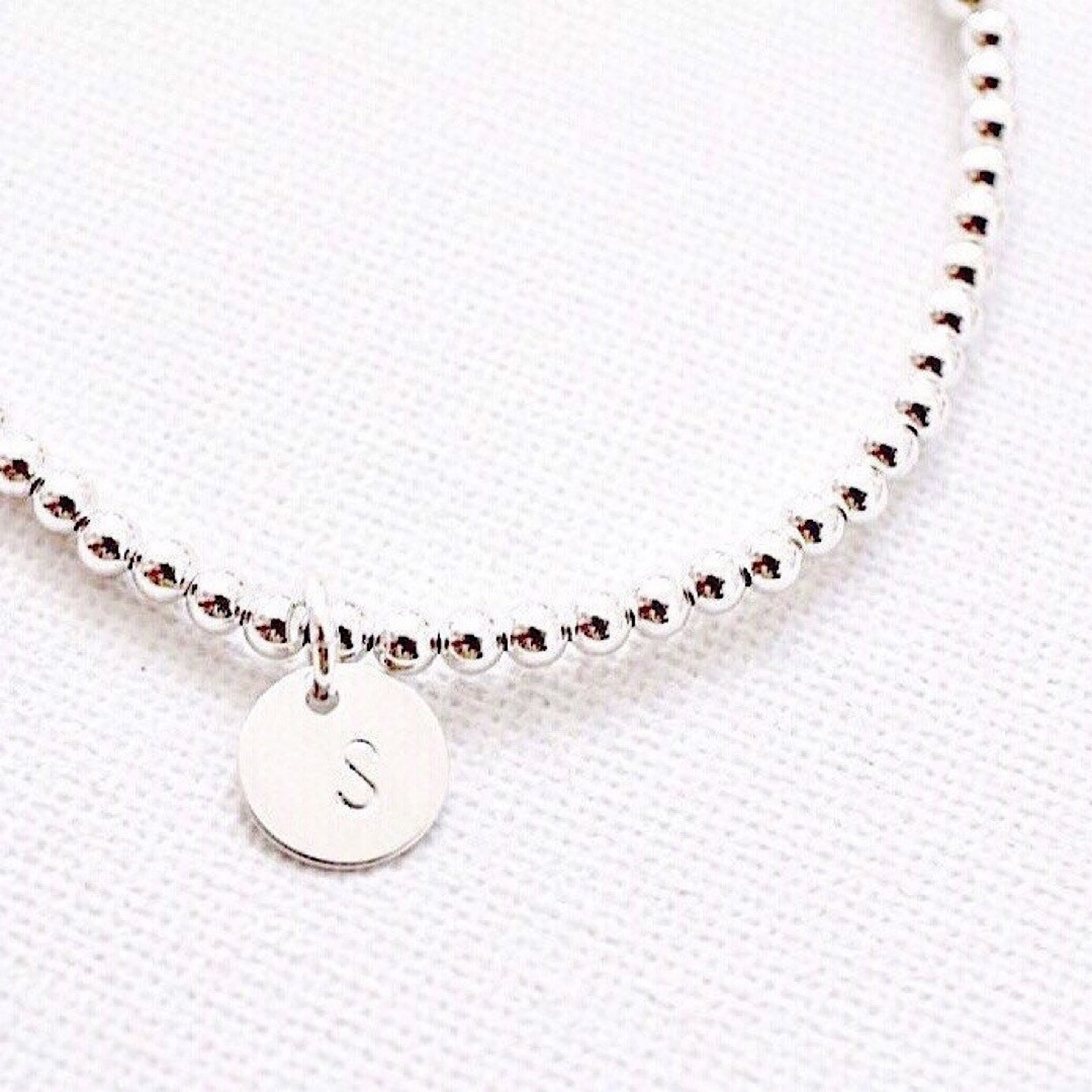 Personalized Initial Bracelet Initial Silver Bracelet | Etsy