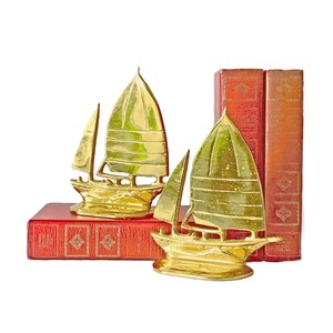 Brass Sailboat Bookends, Vintage Brass Book Ends, Sailboat Bookends ...
