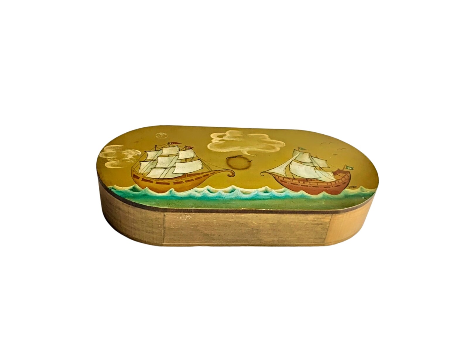 Clipper Ship Box, Vintage Nautical Box, Wood Nautical Box, Nautical ...