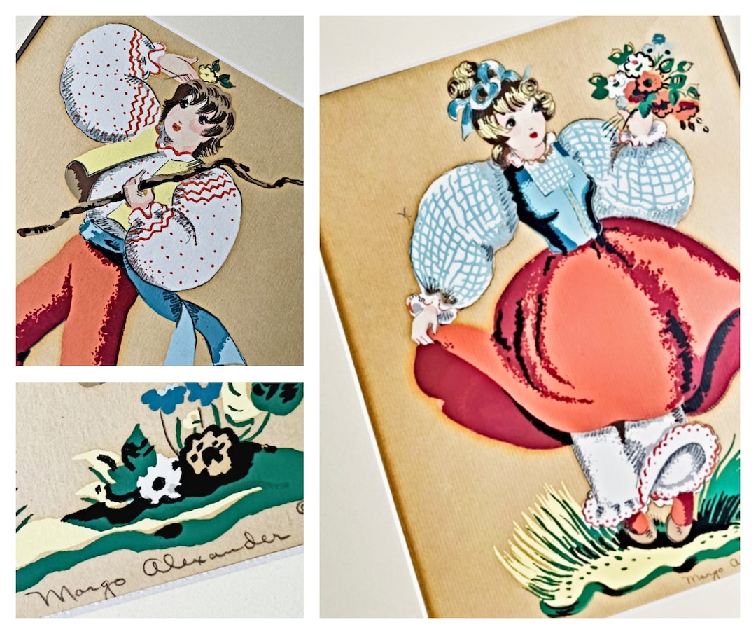 Margo Alexander Signed Screen Print Set, TWO Margo Alexander Serigraphs ...