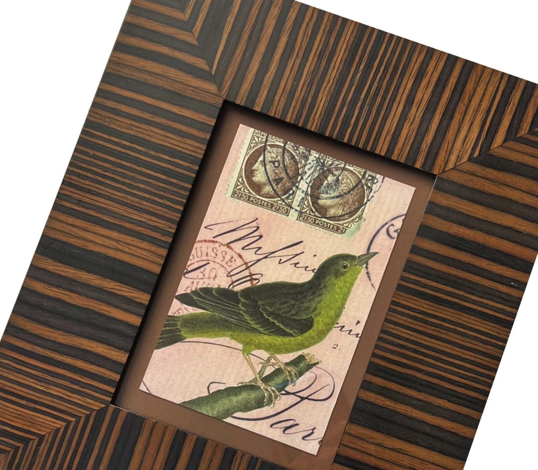 Vintage Zebra Wood Photo Frame, Black Brown Striped Zebra Wood Picture ...