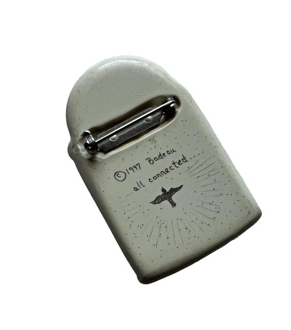 Rachel Badeau Etched Faux Scrimshaw Brooch, Nature Et… - Gem