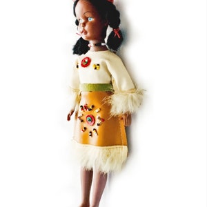 Vintage Native American Girl Doll, Beaded Costume Girl Figurine Doll - Etsy