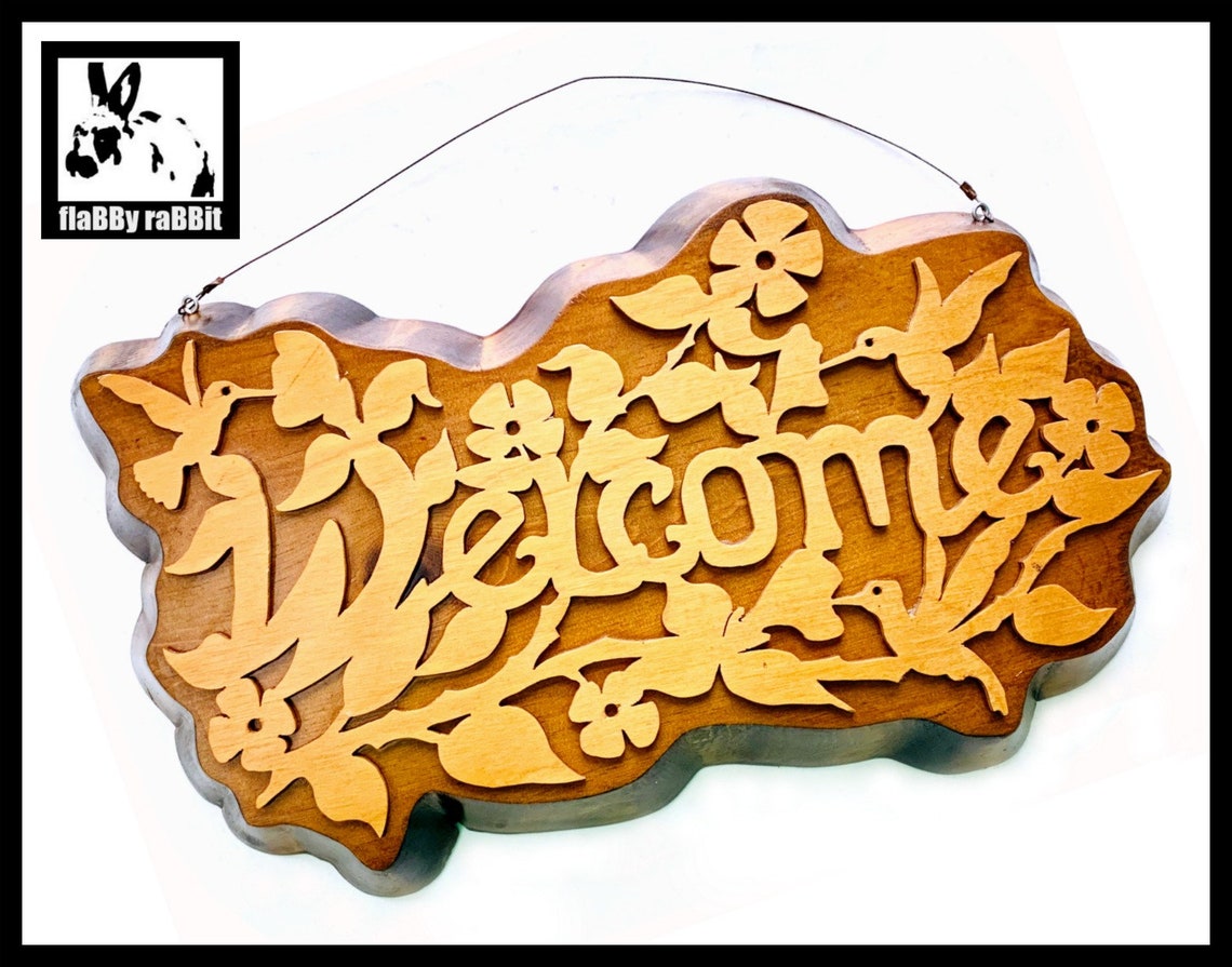 WELCOME Sign Vintage Wood Handcraft Welcome Sign Wood - Etsy