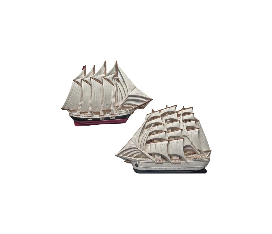 Vintage Tall Ship Wall Decor Two Pc Burwood Nautical Ship - Etsy
