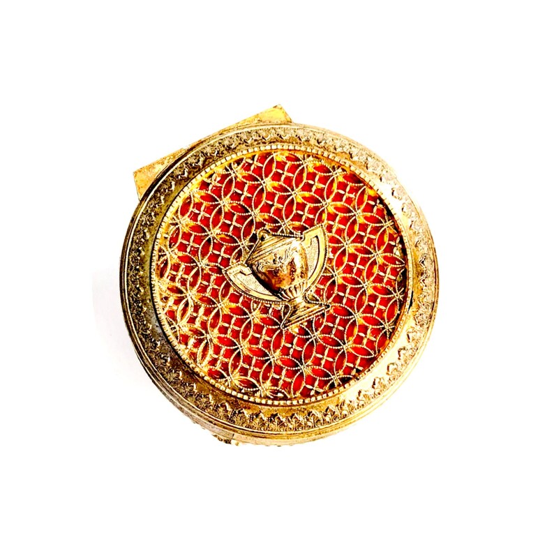 Ornate Gold Red Hinged Box Ornate Gold Tone Box With Red - Etsy