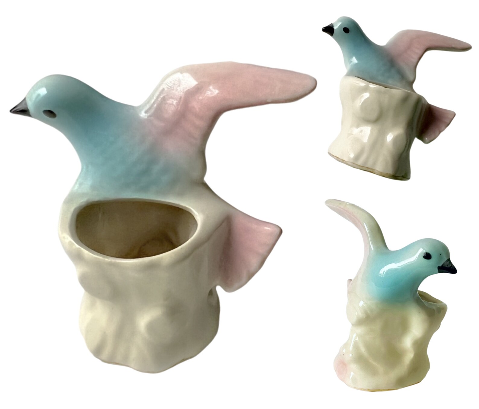 Pastel Bird Planter Ceramic Bluebird Planter Blue Pink Bird - Etsy