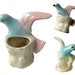 Pastel Bird Planter, Ceramic Bluebird Planter, Blue Pink Bird Pot, Bird ...