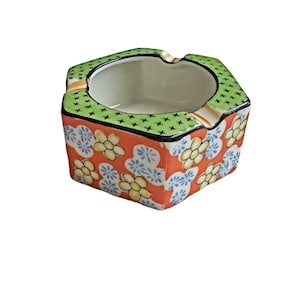 3pc Trico Japan Nagoya Ashtray Set, Geometric Shaped, Hand Painted ...