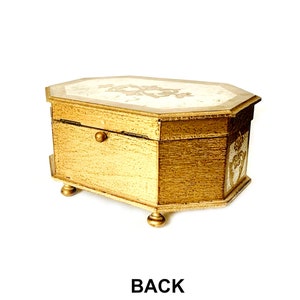 Florentine Style Music Jewelry Box, Octagon Shaped Music Box, Sunrise ...