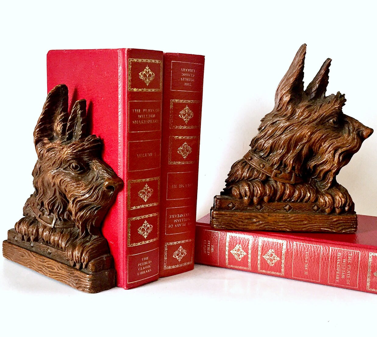 Scottish Terrier Bookends Vintage Syroco Bookends Terrier | Etsy