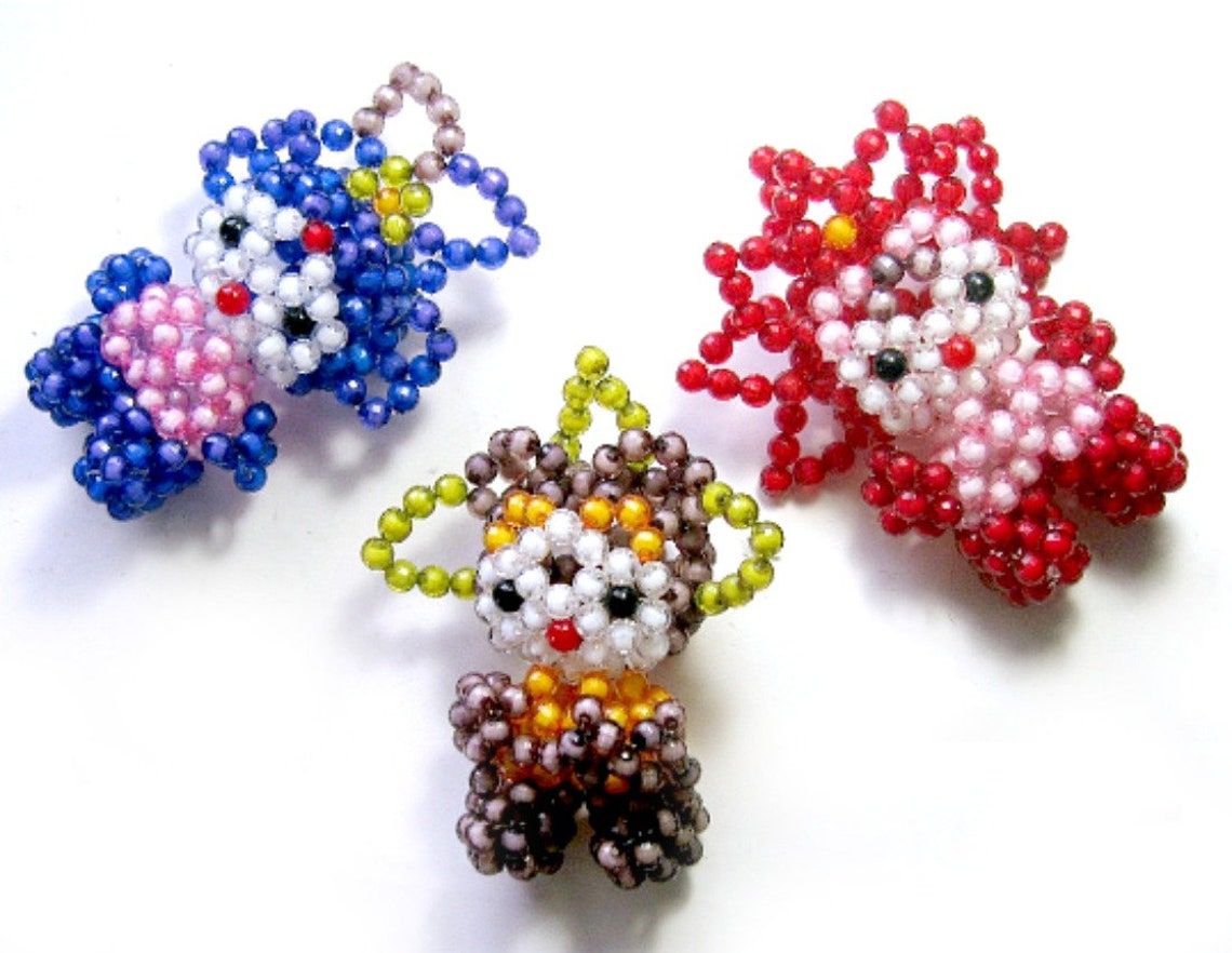 Beaded Japanese Style Figures Vinage Beaded Figures Three - Etsy