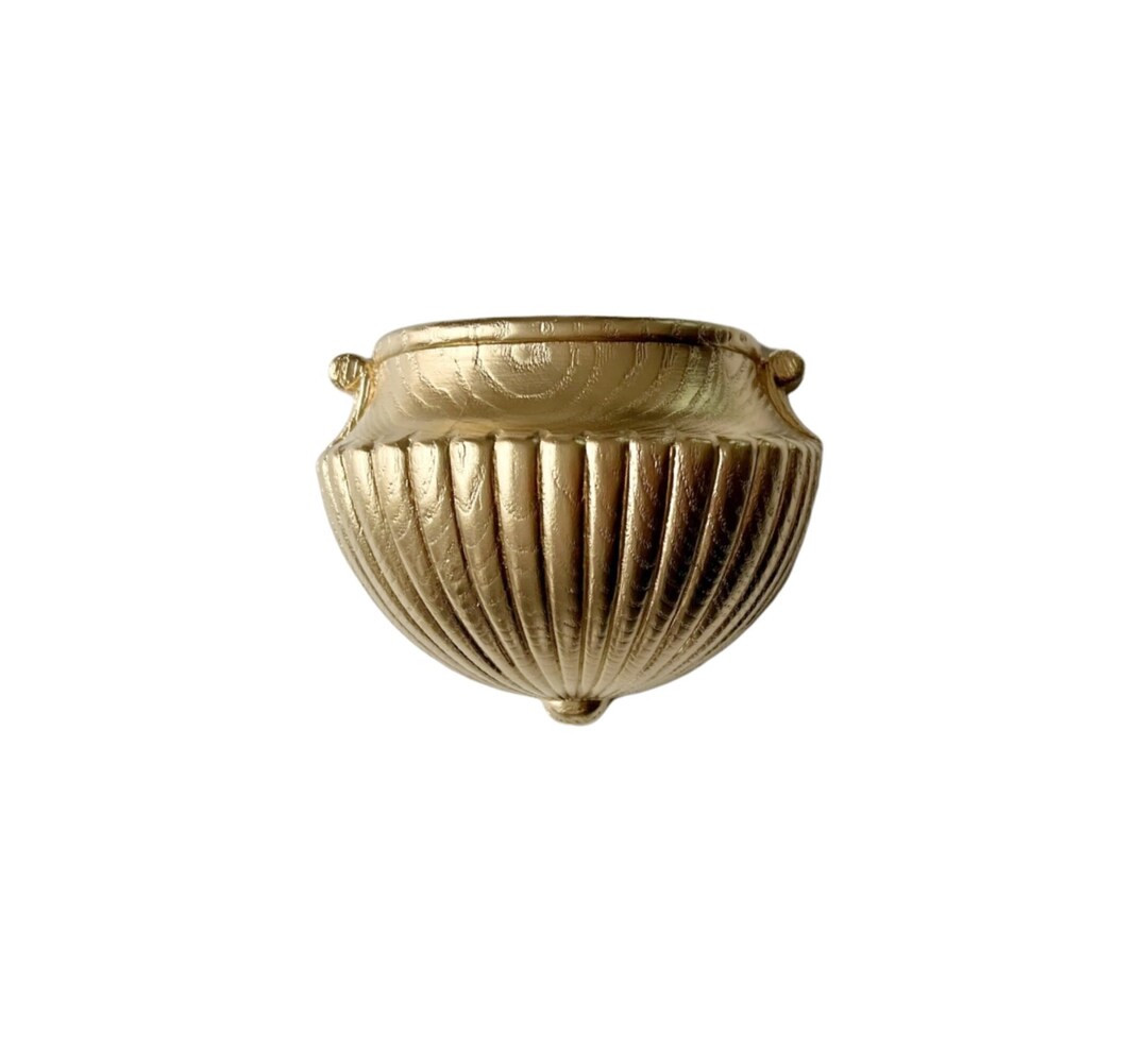Gold Urn Wall Pocket, Homco Golden Wall Urn, Hanging Wall Planter, Faux ...