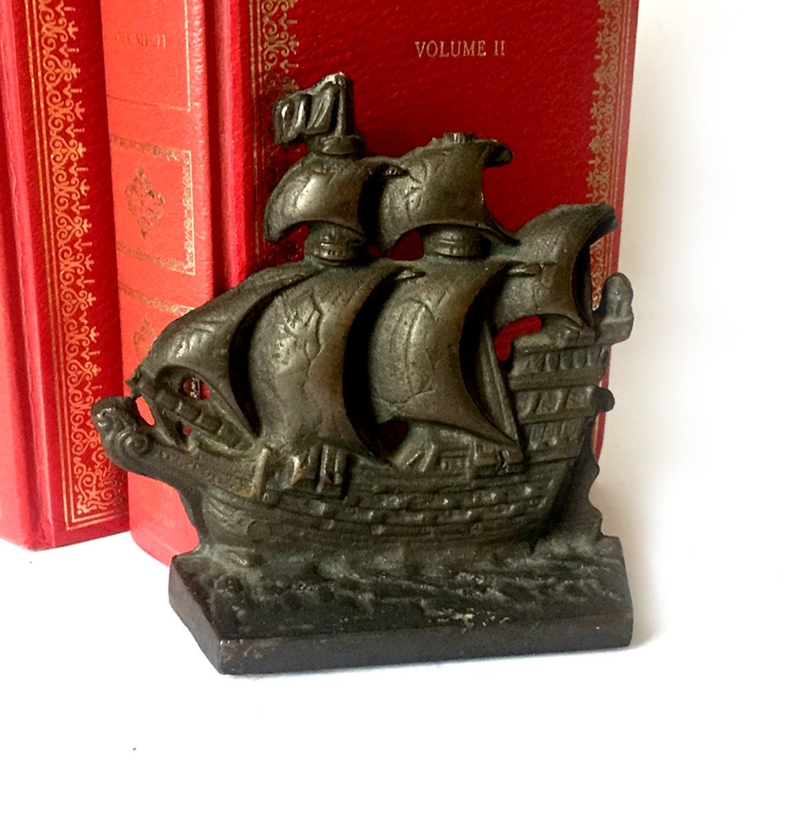 Metal Ship Bookend Vintage Ship Book End ONE Nautical Boat - Etsy