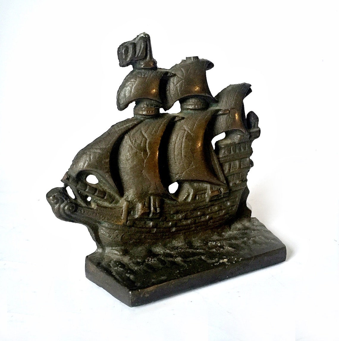 Metal Ship Bookend Vintage Ship Book End ONE Nautical Boat - Etsy