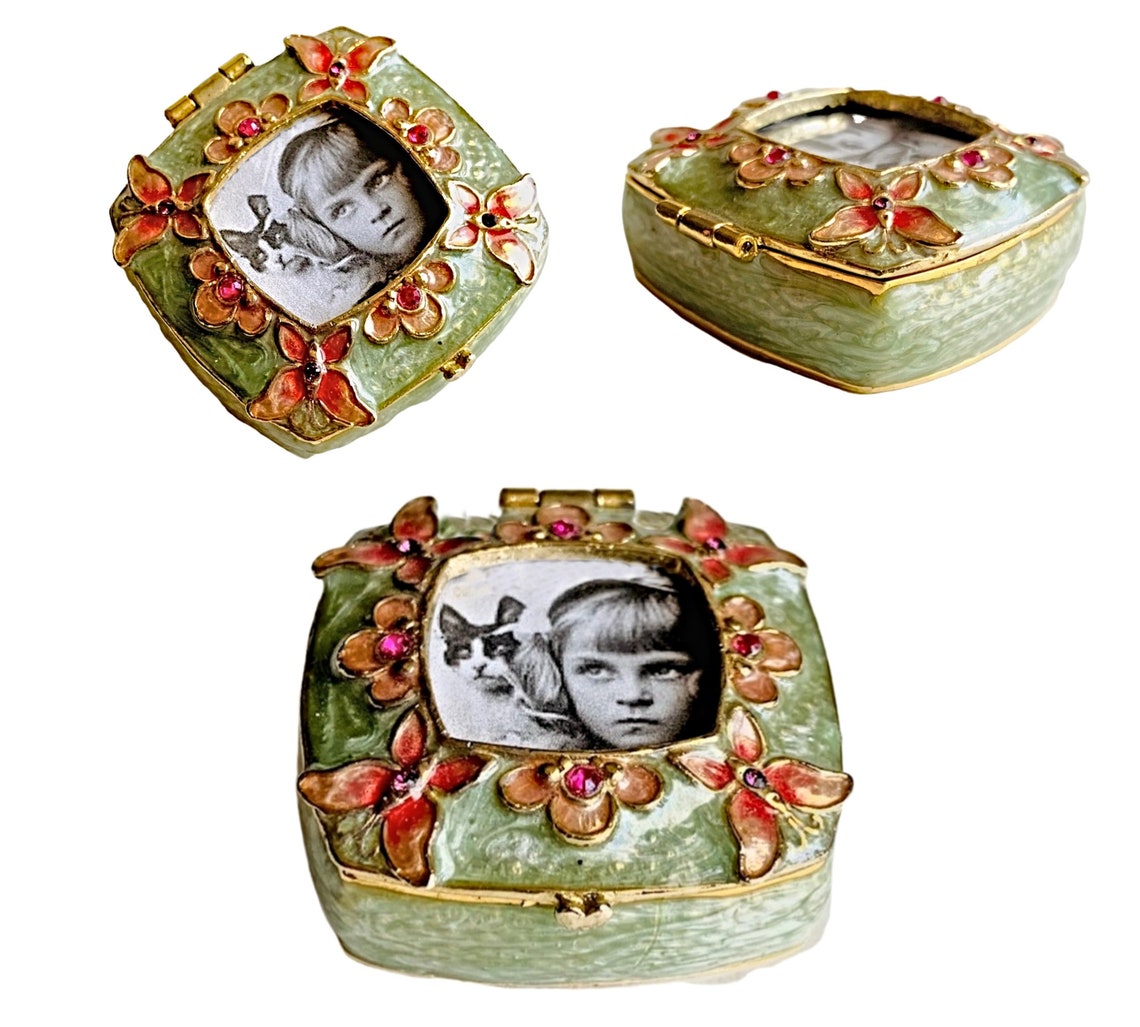 Monet Enamel Butterfly Pill Box Monet Rhinestone Butterfly - Etsy