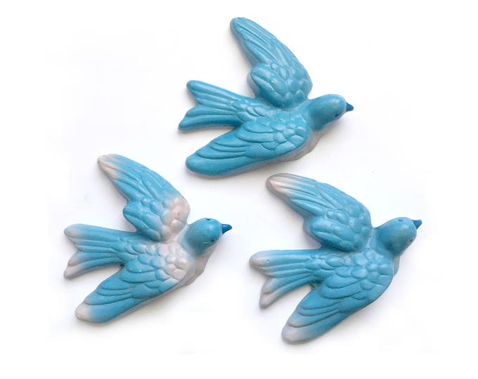 Bluebird Wall Decor, Vintage Blue Bird Chalkware Wall Art, Vintage ...