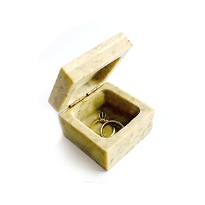 Stone Lily Pad Ring Box, Stone Lotus Box, Inlay Stone Ring Box, Stone ...