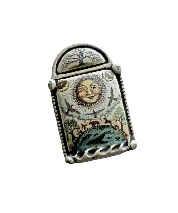 Rachel Badeau Etched Faux Scrimshaw Brooch, Nature Et… - Gem